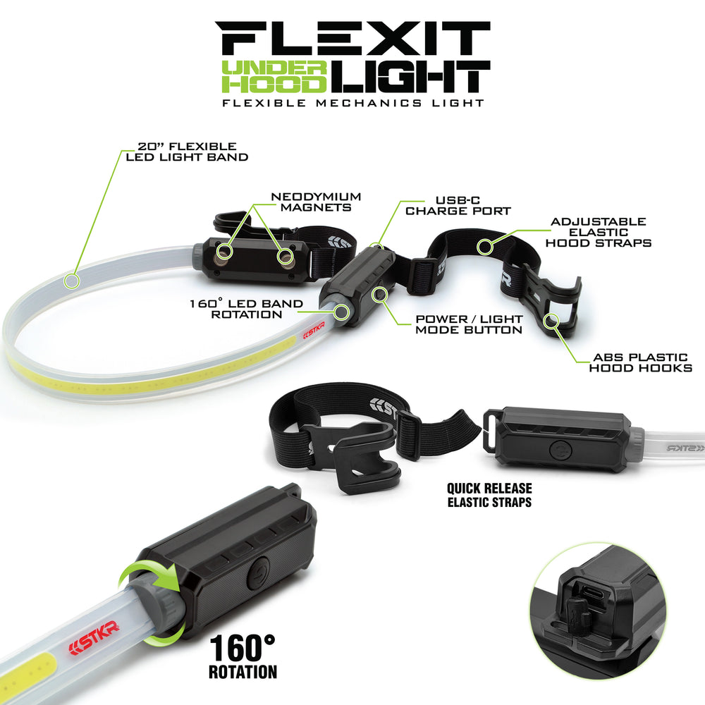 FLEXIT Under Hood Light - Mechanics Flexible Work Light - STKR Concepts